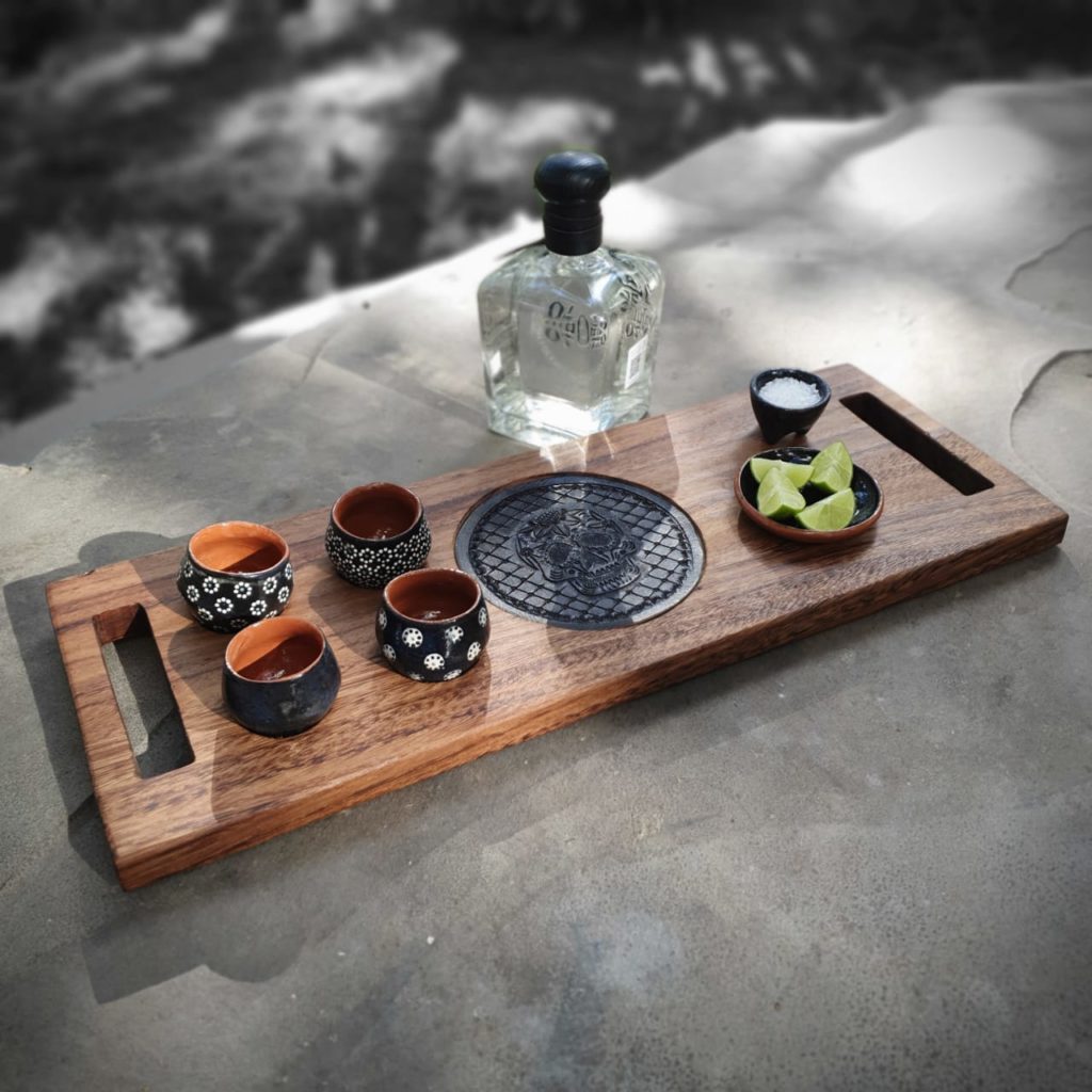 Tabla para Mezcal ó Tequila con Shots